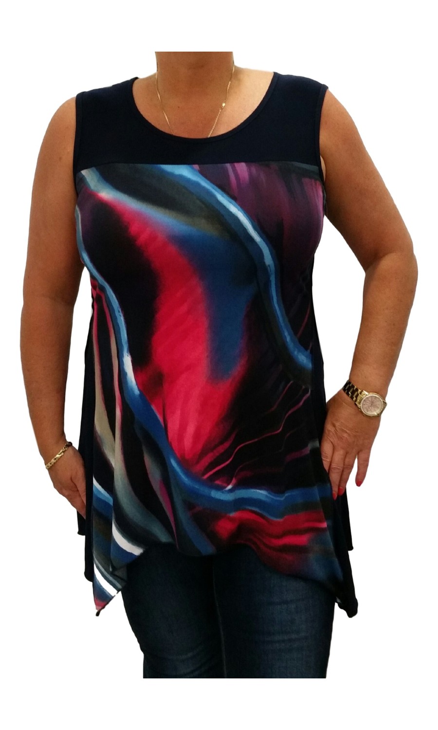 Purple and blue color Mode Gitane tunic - Boutique isla Mona internet